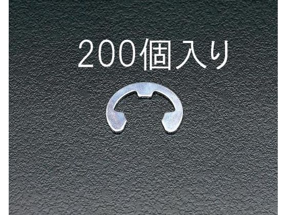 【仕様】●材質：バネ鋼●仕上：三価クロメートメッキ●適合軸径：2．5mm●入数：200個【備考】※メーカーの都合により、パッケージ・仕様等は予告なく変更になる場合がございます。【検索用キーワード】エスコ　ESCO　えすこ　2．5mmEリング...