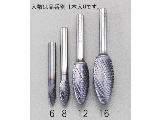 【仕様】●材質：タングステンカーバイド●TiAlNコーティング●軸径：6mm●刃径：8mm●刃長：19mm●全長：65mm●適合材質：一般鋼、ニッケル、銅、銅合金、チタン、鋳鉄、ステンレス鋼、鍛鋼●多目的タイプ●鋭い研削力で作業もスムーズ、...