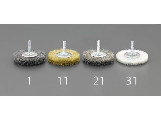 【仕様】●軸径：1／4”（6．35mm）●材質：ナイロン●ブラシサイズ：外径：30mm線径：0．5mm幅：6mm●最大回転数：4500rpm【備考】※メーカーの都合により、パッケージ・仕様等は予告なく変更になる場合がございます。【検索用キー...