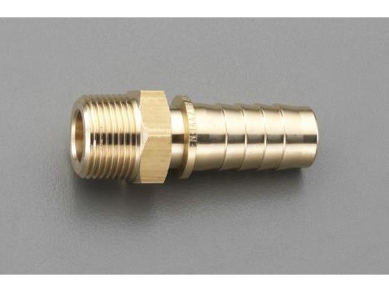 【仕様】●材質：真鍮●使用温度：蒸気：210℃以下、水：120℃以下●最高使用圧力：1．8MPa（18kgf／cm2）●ねじサイズ：R（PT）3／4”●適合ホース内径：19mm●全高：91mm●六角対辺：27mm●重量：約185g●適合クラ...