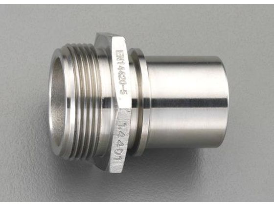 【仕様】●材質：ステンレス（SUS316）●使用温度：−40℃〜95℃●耐圧：2．5MPa（25kgf／cm2）●電解研磨仕上げ●安全なツバ付き●適合クランプ：EA462EE−6●ねじサイズ：G（PF）3／4”●適合ホース内径：19mm●六...