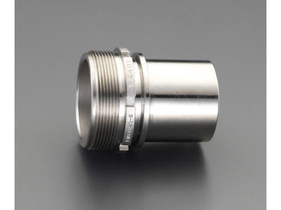 【仕様】●材質：ステンレス（SUS316）●使用温度：−40℃〜95℃●耐圧：2．5MPa（25kgf／cm2）●電解研磨仕上げ●安全なツバ付き●適合クランプ：EA462EE−20●ねじサイズ：G（PF）2”●適合ホース内径：50mm●全高...