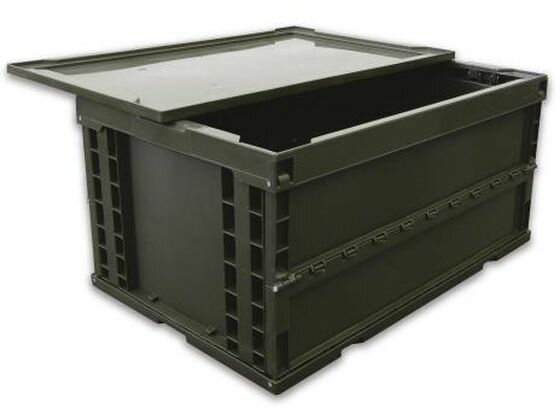 【仕様】●色：OD色●入数：1個入り●材質：ポリプロピレン●容量：74L●外寸（W×D×H）：649×439×327mm●内寸（W×D×H）：600×406×315mm●折りたたみ時高さ：77mm●フタサイズ：657×446×17mm●重量...