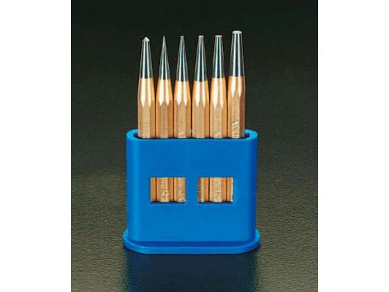 【仕様】●【セット内容】：6本組●テーパーポンチ（先端径：1mm）●テーパーポンチ（先端径：2mm）●テーパーポンチ（先端径：3mm）●テーパーポンチ（先端径：4mm）●テーパーポンチ（先端径：5mm）●センターポンチ（先端径：4mm）●全...