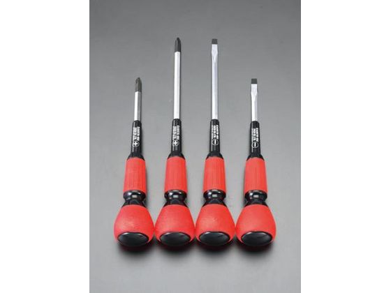 【仕様】●【セット内容】：4本組（＋）ドライバー：　先端×軸径・軸長・全長：　＃2×6．3mm・100mm・210mm　＃2×6．3mm・150mm・252mm（−）ドライバー：　刃幅×刃厚・軸長・全長：　6．0×0．9mm・100mm・2...