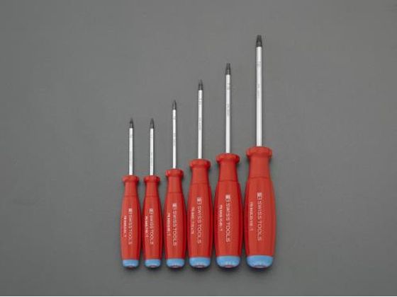 【仕様】●メーカー：PBSWISSTOOLS●型番：※ESCOオリジナルセット品●【セット内容】：6本組●サイズ：先端×軸径×軸長：T6×3×50mmT7×3×50mmT8×3×60mmT10×3．5×70mmT15×4×80mmT20×5...