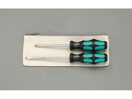 【仕様】●2本組●（＋）ドライバー：先端×軸径：＃2×6mm、軸長：100mm●（−）ドライバー：先端×刃厚：6×1．0mm、軸長：125mm●先端滑り止め加工●袋付：EA925MC−11A（250×100mm）【備考】※メーカーの都合によ...