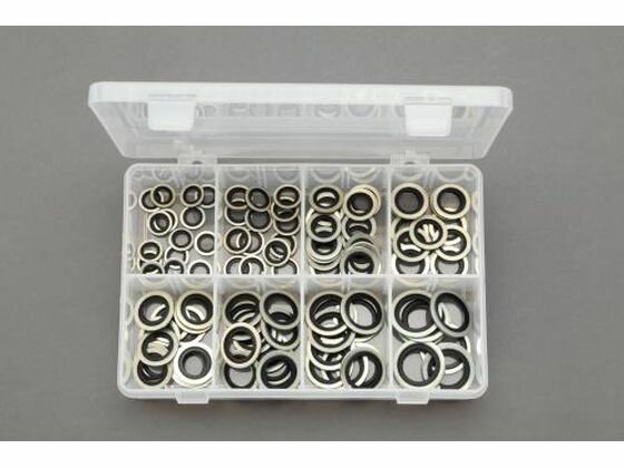 【仕様】●【セット内容】：8点●材質：ニトリルゴム＋鉄●ケースサイズ：約218（W）×142（D）×50（H）mm●サイズ、外径×内径×厚み（入数）：10mm、16×10．7×1．5mm（15）12mm、18×12．7×1．5mm（15）1...