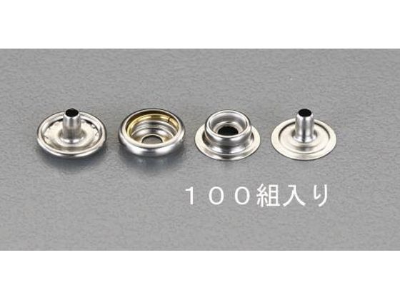 【仕様】●材質：スチール（ニッケルメッキ）●ホック径：1／2”（12．7mm）●重量：219g●入数：100組【備考】※メーカーの都合により、パッケージ・仕様等は予告なく変更になる場合がございます。【検索用キーワード】エスコ　ESCO　えす...