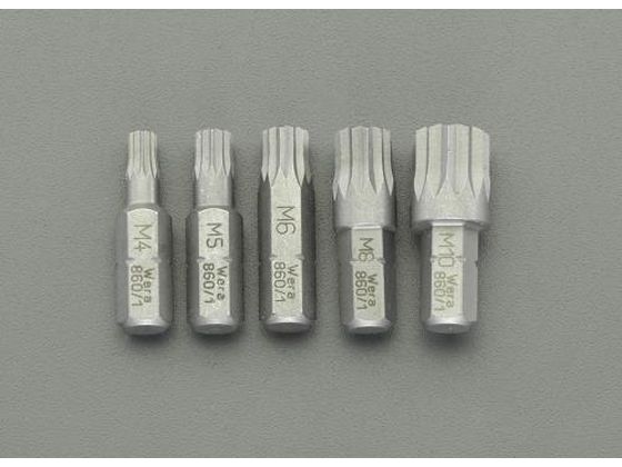 【仕様】●5本組●六角シャンク：1／4”●サイズ：M4・M5・M6・M8・M10●全長：25mm●袋付：EA509−11【備考】※メーカーの都合により、パッケージ・仕様等は予告なく変更になる場合がございます。【検索用キーワード】エスコ　ES...
