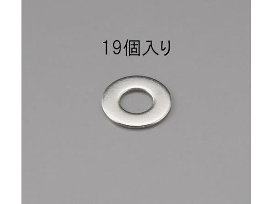 【仕様】●材質：ステンレス（SUS304）●内径×外径×厚み：6×13×1．0mm●入数：19個【備考】※メーカーの都合により、パッケージ・仕様等は予告なく変更になる場合がございます。【検索用キーワード】エスコ　ESCO　えすこ　M6平ワッ...