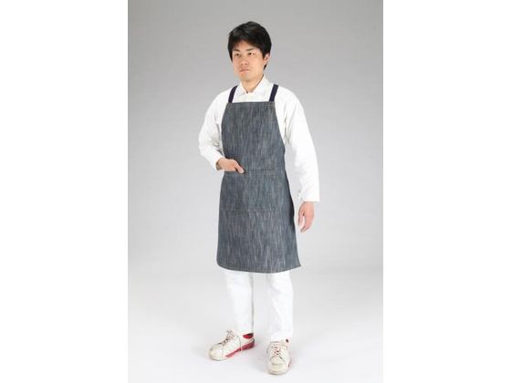 【仕様】●サイズ：61×83cm●紐サイズ：2．5×120cm×2本●ポケットサイズ：20×15．5cm×2個●材質：エプロン：綿デニム肩紐：綿腰紐：綿●縫い糸材質：ポリエステル●ひもは背中でクロス脇のD管を通して後で結ぶ式●巾の広い作業用...