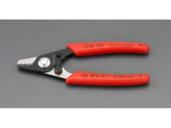 【仕様】●メーカー：KNIPEX（クニペックス）●型番：1282130SB●全長：130mm●グラスファイバーケーブルの一次被覆・二次被覆の除去に●能力：二次被覆：φ0．25mm一次被覆：φ0．125mm【備考】※メーカーの都合により、パッ...