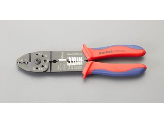 【仕様】●メーカー：KNIPEX（クニペックス）●型番：9721215C●対応端子：裸端子●圧着範囲：0．5〜1．5、1．5〜2．5、2．5〜6mm2●全長：215mm●ビスカッター付●ハンドル：プラスチックスリーブ●仕上げ：磨き【備考】※...