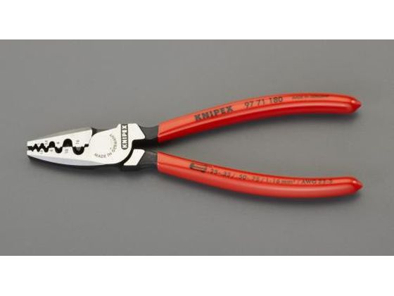 【仕様】●メーカー：KNIPEX（クニペックス）●型番：9771180●圧着範囲：0．25〜0．35・0．75・1．0・1．5・2．5・4．0・6．0・10．0・16．0mm2●全長：180mm●ハンドル：プラスチックコーティング●仕上げ：...