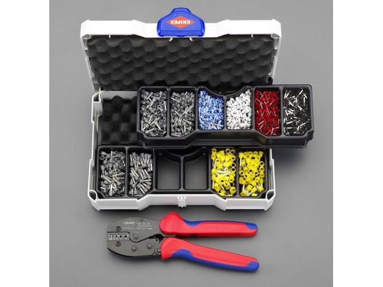 【仕様】●メーカー：KNIPEX（クニペックス）●型番：979023●ケースサイズ：265×170×70（H）mm●220mm　圧着ペンチ（EA538KH−16）付●ケースは積重ねが可能です。●【セット内容】：ホワイト：抱合範囲：0．5mm...