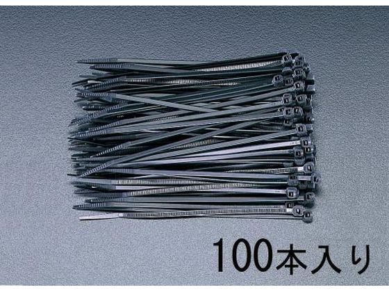 【仕様】●材質：ナイロン66●カーボン粒の添加により耐紫外線に優れ、屋外の天候条件下で使用できます。●全長：100mm●幅：2．5mm●厚み：1．0mm●最大径：25mm●使用温度範囲：−40〜85℃●ループ引張強度：弱性、8kgf●入数は...