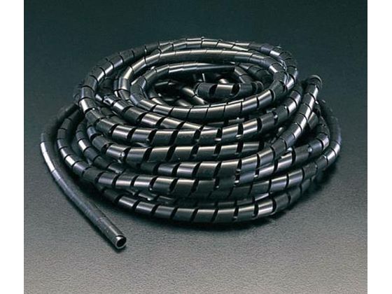【仕様】●色：黒●内径：3．9mm●最大結束径：25mm●材質：ポリエチレン●全長：10m●耐熱温度：75℃●ラッピング範囲：2．5〜15mm●電線などを簡単に束ねられます●希望の長さにカットして使用して下さい。●耐久性がありスパイラルの形...