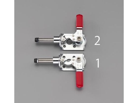 【仕様】●プッシュプル型●横押え型●締付能力：50kg●ストローク：16mm●クランプ部：ネオプレンキャップ●材質：スチール●ハンドル操作：時計●取付金具：23×42mm●全長：104mm【備考】※メーカーの都合により、パッケージ・仕様等は...