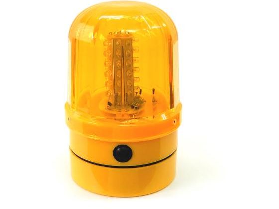 【仕様】●電源：単1電池×2本（別売）●光源：LED球×30灯●サイズ：φ95×145（H）mm●重量：395g●材質：ABS樹脂●色：黄●連続使用時間：回転時：200時間●底部にマグネット付●暗闇時、約200m視認可能な高輝度LED搭載【...