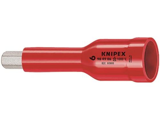 【仕様】●メーカー：KNIPEX（クニペックス）●型番：984906●全長：75mm●1000V絶縁●差込角：1／2”●六角サイズ：6mm【備考】※メーカーの都合により、パッケージ・仕様等は予告なく変更になる場合がございます。【検索用キーワ...