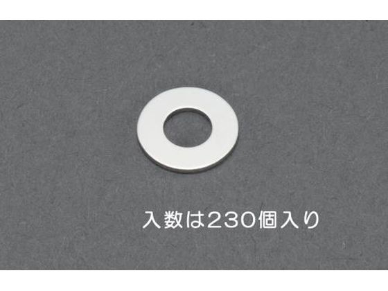【仕様】●材質：真鍮（ニッケルメッキ）●呼：M2●内径×外径×厚み：2×6×0．4mm●入数：230個【備考】※メーカーの都合により、パッケージ・仕様等は予告なく変更になる場合がございます。【検索用キーワード】エスコ　ESCO　えすこ　M2...