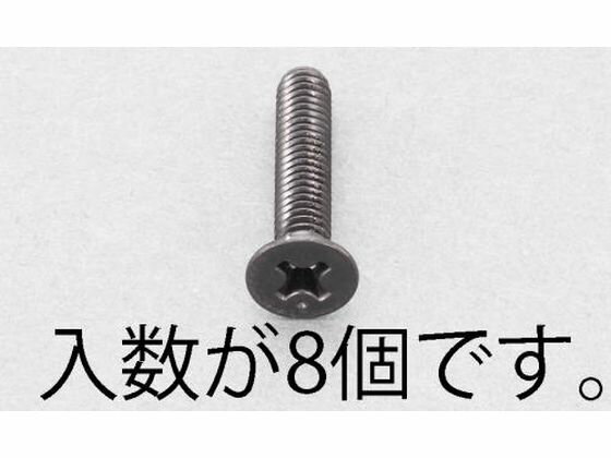 【仕様】●材質：ステンレス（SSブラックメッキ）●並目ねじ●全ねじ●（＋）皿頭●サイズ：M6×25●ピッチ：1●入数：8【備考】※メーカーの都合により、パッケージ・仕様等は予告なく変更になる場合がございます。【検索用キーワード】エスコ　ES...