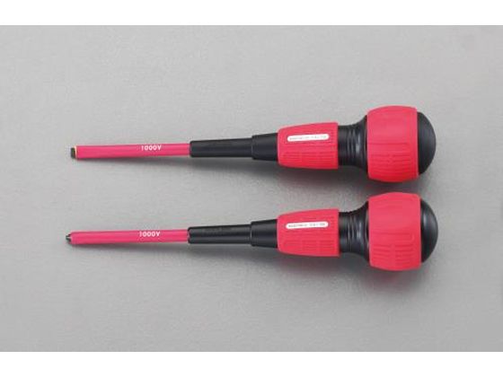 【仕様】●【セット内容】：2本組セット　EA557AR−2　（電工用プラス絶縁ドライバー）　EA557AR−101（電工用マイナス絶縁ドライバー）●全長：198mm●軸長：100mm●軸径：6．6mm●先端サイズ（プラスドライバー）：＃2●...