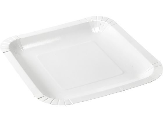 【商品説明】使いやすいスクエアタイプ。内面コーティング加工のため耐水耐油に優れます。電子レンジ対応可能です。【仕様】●サイズ：約180×180mm●材質：パルプ、内面PPコーティング●入数：50枚【備考】※メーカーの都合により、パッケージ・...