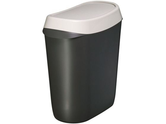 【商品説明】サニタリー、ドレッサー周りにぴったりな小型でおしゃれなスイング式くず入れです。上フタがスイングし、中身が見えません。オフィス・トイレ・キッチン・リビングなどに。【仕様】●色：ブラック●商品サイズ：22×11．3×22．9cm●材...