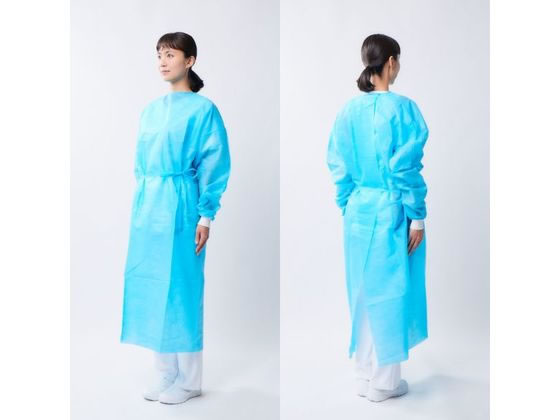 【商品説明】●厚手の袖ありタイプ●柔らかくて軽い、ポリプロピレン製の不織布を使用●面ファスナーで首を、紐で腰を固定し、袖にはニット素材を採用●滅菌バッグでのオートクレーブ滅菌（121℃）対応【仕様】●サイズ：フリー●着丈：115cm●身幅：...