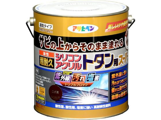 【商品説明】●サビの上から直接塗れる、トタン用の高光沢塗料。●1回塗りで仕上がるので作業性が抜群。●特殊強力防サビ剤がサビの進行を抑え、長期間素材をサビから保護する。●紫外線劣化防止剤（HALS）を配合しているので、長期間高光沢を維持し、耐...