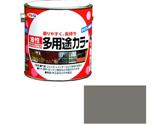 【商品説明】●紫外線吸収剤（UVA）、紫外線劣化防止剤（HALS）配合により耐久性に優れた塗料。●サビドメ剤の配合により、サビの発生を防ぐ。●タレにくいので大変塗り易く、きれいに仕上がる。●1回塗りで酸性雨・塩害・排気ガスに強い。【仕様】●...