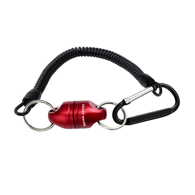 (Dark Red) - CrazyShark Magnetic Net Release Aluminium Shell for Fly Fishing素材】陽極酸化アルミニウムボディ。【究極の利便性】釣りをしているときにネットを安全で便利...