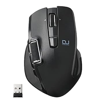 【中古】(非常に良い)エレコム マウス ワイヤレス (レシーバー付属) Lサイズ 6ボタン DUALシリーズ ハードウェアマクロ搭載 サイドホイール 高速スクロール Ultimate Blueセンサー ブラック M-DWL01DBBK【メー...