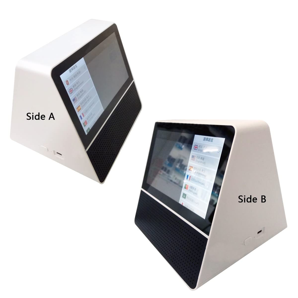 【メーカー名】MAZAGE【メーカー型番】【ブランド名】MAZAGE【商品説明】7インチデュアルスクリーンディスプレイ翻訳機器ホテルフロントデスク翻訳デバイス53言語間のオンライン翻訳コンビニエンスストア、観光スポット、効率が必要な多くの機...