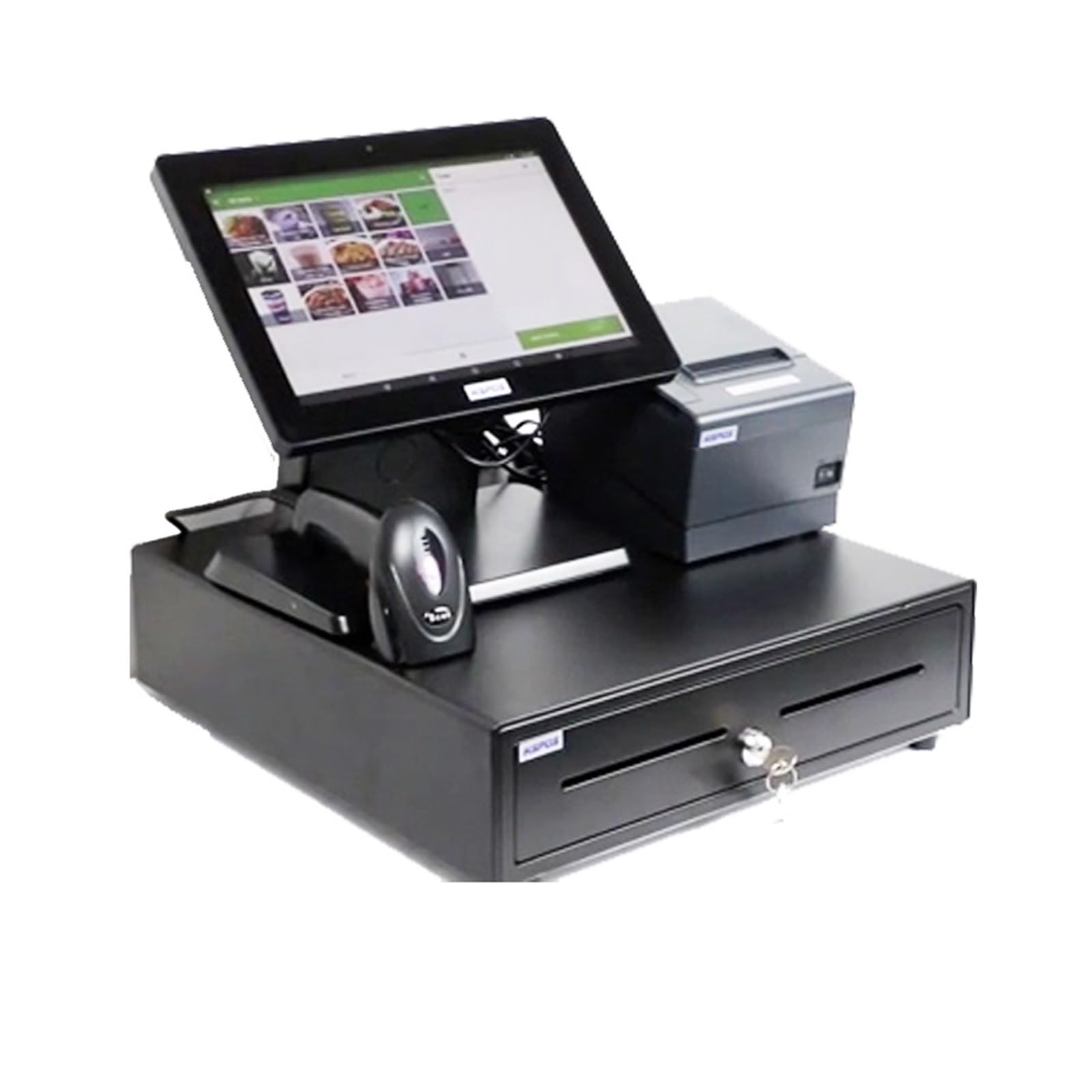 【メーカー名】OPUIHO(オプホ)【メーカー型番】【ブランド名】OPUIHO(オプホ)【商品説明】レジスター本体、 12 インチ タッチ スクリーン システム タブレット POS レジ (プリンター、スキャナー、小売用キャッシュ ボックス...