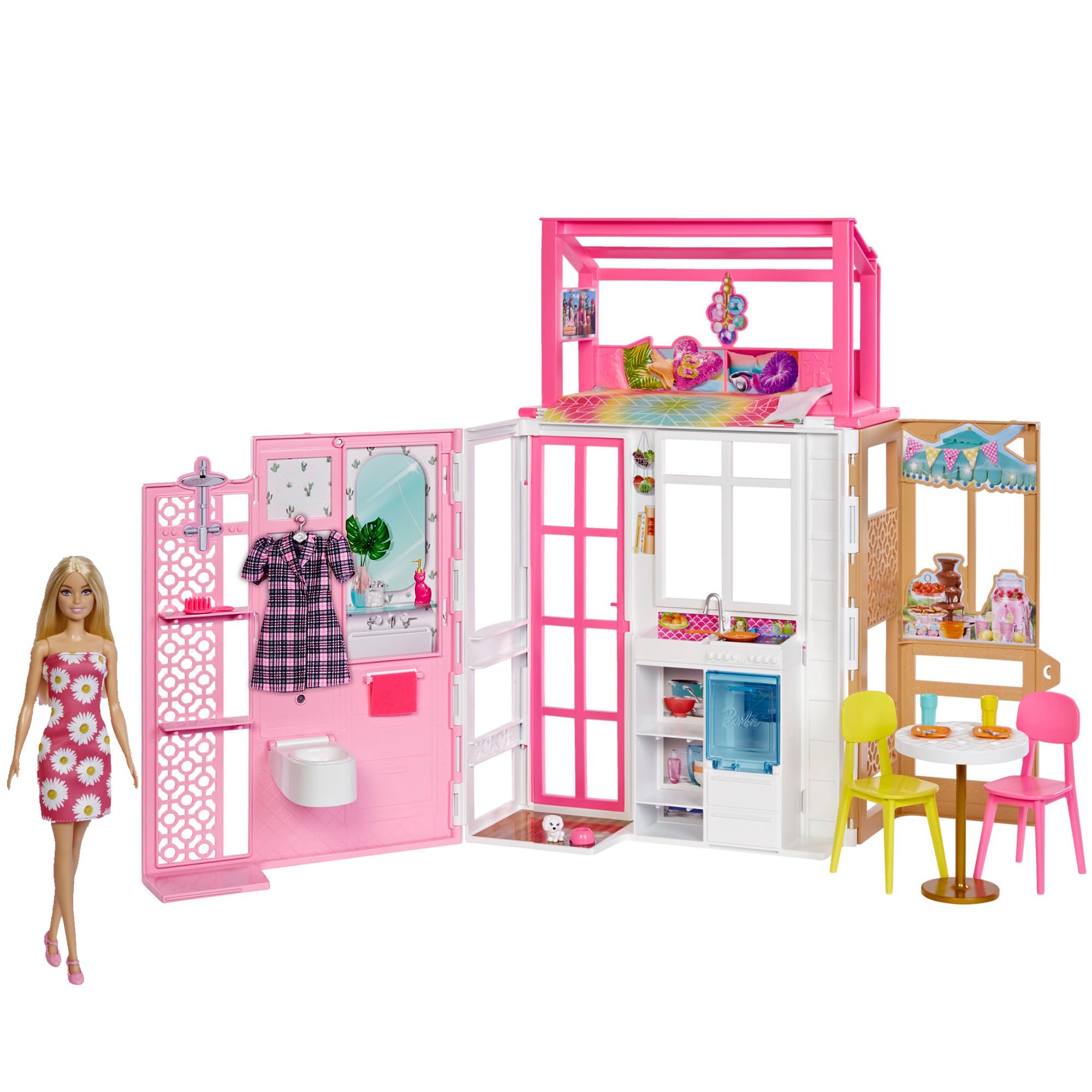 【メーカー名】マテル(MATTEL)【メーカー型番】【ブランド名】Barbie【商品説明】バービー(Barbie) はじめてセット かわいいピンクの2かいだてのおうち ／映画「バービー」に登場！？【ドール付き】【着せ替え人形】【3才~】【プ...