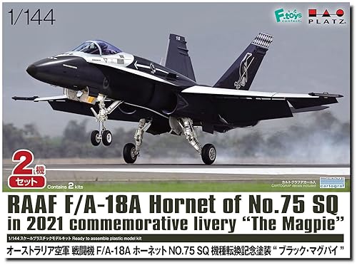 【中古】(未使用品)プラッツ 1/144 オーストラリア空軍 戦闘機 F/A-18A ホーネット ブラック・マグパイ オーストラリア空軍100周年記念塗装機 (2機セット) プラモデル PF-57【メーカー名】【メーカー型番】【ブランド名】...