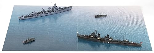 【中古】(未使用品)ピットロード 1/700 SPSシリーズ 南太平洋の戦い 日本海軍 駆逐艦 天霧 VS アメリカ海軍 PTボート 情景ペーパーベース(180×280mm 2枚入) プラモデル SPS23 成形色【メーカー名】【メーカー型...