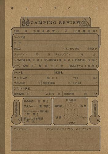 【中古】(非常に良い)キャンプノート: アウトドア　キャンプサイトレビュー 100 ナチュラル A5サイズ 148 mm × 210 mm【メーカー名】【メーカー型番】【ブランド名】【商品説明】キャンプノート: アウトドア　キャンプサイトレ...