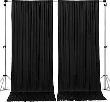 【中古】(非常に良い)AK TRADING CO. 10フィート x 8フィート IFR ポリエステル背景ドレープカーテンパネル ロッドポケット付き - 結婚式 パーティー ホーム ウィンドウデコレーション - ブラック【メーカー名】【メー...