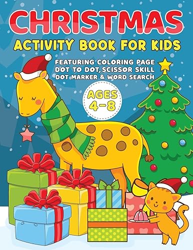 【中古】(非常に良い)Christmas Activity Book for Kids: Coloring Pages, How to Draw, Word Search, Dot Marker, Mazes for Kids, Chris...