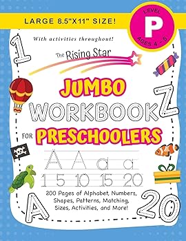 【中古】(非常に良い)The Rising Star Jumbo Workbook for Preschoolers: (Ages 4-5) Alphabet, Numbers, Shapes, Sizes, Patterns, Match...