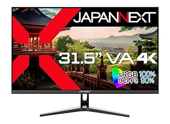 【中古】JAPANNEXT 31.5インチ モニター 4K UHD 3840x2160解像度 VA ディスプレイ (HDMI/DisplayPort/スピーカー内蔵/VESA対応/ブルーライトカット) JN-V3152UHDR【メーカー名】...
