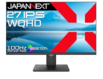 【中古】(非常に良い)JAPANNEXT 27インチ IPSパネル搭載 WQHD(2560x1440)解像度 液晶モニター JN-IPS27Q-C6 HDMI DisplayPort USB-C(最大65W給電) sRGB:100% HDR...