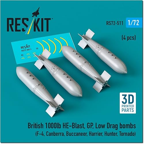 【中古】(未使用品)レスキット 1/72 イギリス 空軍 1000ポンド HE/GP自由落下航空爆弾 4個入 プラモデル用パーツ RSK72-0511 (飛行機)【メーカー名】【メーカー型番】【ブランド名】レスキット (Reskit) プラ...