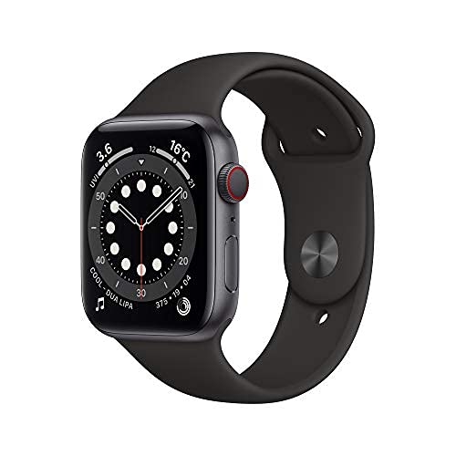【中古】(未使用品)【整備済み品】 Apple Watch Series 6 (GPS + Cellularモデル) - 44mm スペースグレイアルミニウムケースとブラックスポーツバンド (整備済み品)【メーカー名】【メーカー型番】【ブラ...