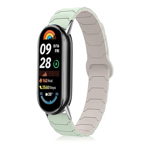【中古】(非常に良い)[Hinnwer] シリコン バンド コンパチブル Xiaomi Smart Band 10/Xiaomi Smart Band 9 / 8 対応 磁気 シリコン 時計ベルト マグネット 交換ベルト 柔らかい 防水 通...