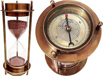 【中古】(未使用品)THORINSTRUMENTS (デバイス付き) 海上真鍮コンパステーブル装飾付き7" 航海真鍮の砂のタイマー砂時計 真鍮【メーカー名】【メーカー型番】【ブランド名】ROORKEE INSTRUMENTS (INDIA)...